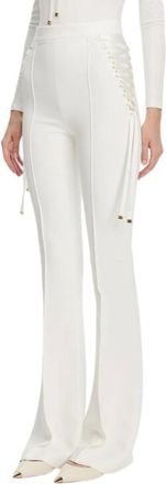 Elisabetta Franchi Femme, Pantalons, Blanc, Taille: 42 FR Wide Pantalons