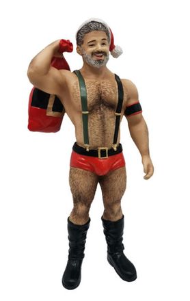 December Diamonds 55-55325 Dekofigur Poke The Bear, Naughty Santa, Kunstharz