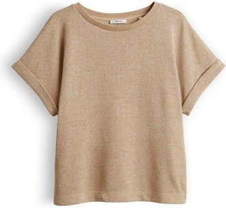 OPUS Kurzarmshirt Sokuna aus weichem Jersey mit M&eacute;lange Effekt Der Aufschlag am &Auml;rmel sorgt f&uuml;r eine entspannte Note