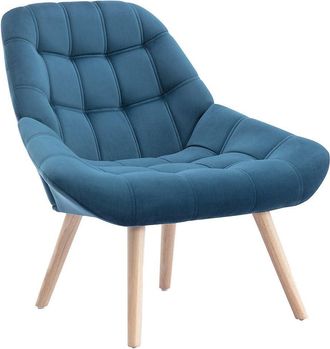 Vente-Unique Sessel - Samt - Blau - LUOSTO