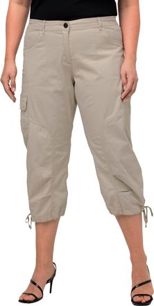 Ulla Popken Damen große Größen Übergrößen Plus Size 7/8-Cargohose, Komfortbund marmor 42 799192237-42