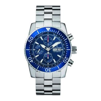 Revue Thommen Homme, Accessoires, Bleu, Taille: ONE Size Plongeur Chronographe Automatique Montre Cadran Bleu
