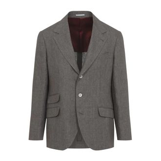 Brunello Cucinelli Leinenjacke - - Jackets - Herren - Braun - M