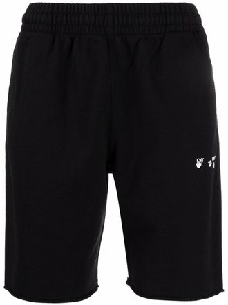 Off-white short de sport en coton &agrave; logo imprim&eacute; - Noir