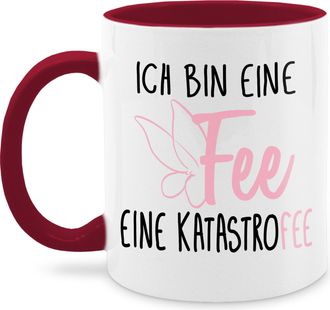 Shirtracer Tasse Tassen 325ml - Statement Spr&uuml;che - Ich bin eine Fee - 325 ml - Bordeauxrot - gross mit spruch lustig spruchtasse sarkasmus katastrophe gro&szlig;e kaf