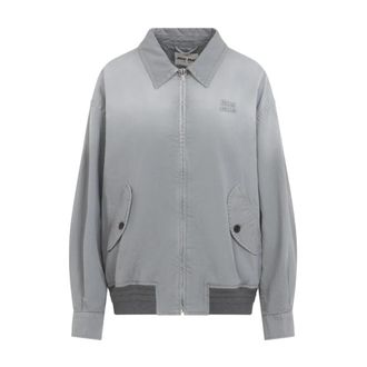 Miu Miu Old Twill Blouson Jacke - - Jackets - Damen - Blau - XS