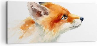 Arttor Wandbilder Dekoration Wohnzimmer Fuchs Tier Natur Panorama Bilder auf Leinwand 120x50cm Leinwandbild Schlafzimmer Küche Wand Kunstdruck Art Groß Wandd