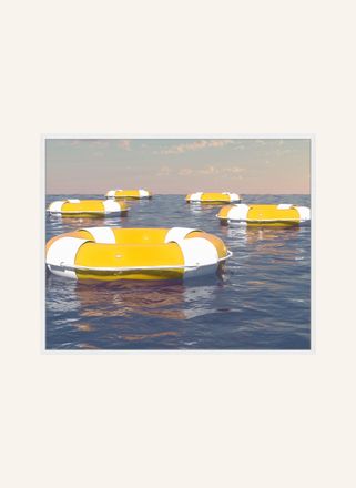Any Image Any Image Wandbild Rettungsring Mit Rahmen weiss
