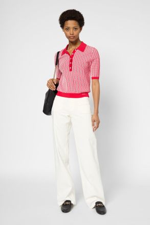 Gerard Darel Polo bicolore &agrave; manches courtes - JARELLE - Rouge