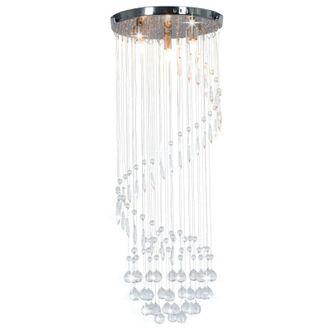 vidaXL Plafonnier avec perles de cristal Argent&eacute; Spirale G9 Vidaxl