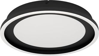 Eglo LED Deckenleuchte Calagrano, dimmbare Deckenlampe mit Fernbedienung, runde Deckenbeleuchtung aus Metall in Schwarz und Kunststoff in Wei&szlig;, warmwei&szlig;-ka