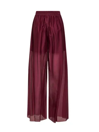Blanca Vita Womens Burgundy Voile Prizzi Wide-Leg Trousers Cupro