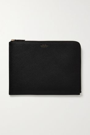 Smythson Pochette En Cuir Textur&eacute; Panama - Noir