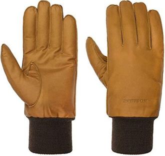 Stetson Gants en Cuir Souple Goat Homme - pour avec doublure, doublure automne-hiver - 8 1/2 HS chatain