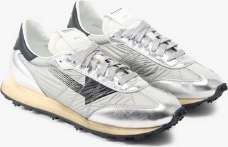 RUN OF Baskets brillantes en cuir m&eacute;lang&eacute;