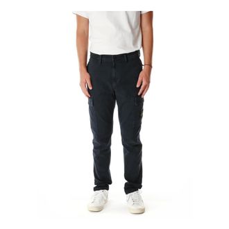 Stone Island Homme, Pantalons, Bleu, Taille: W33 Tapered Fit Cargo Pants