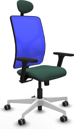 Piqueras y Crespo 8-Stunden-Schreibtischstuhl mit 3D-Armen, h&ouml;henverstellbarer Lendenwirbelst&uuml;tze und festem Kopfteil, ausgestattet mit 3 Positionen und Schneidschaum, 