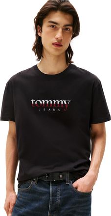 Tommy Jeans Herren T-Shirt Kurzarm Tee Regular Fit, Schwarz (Black), XL