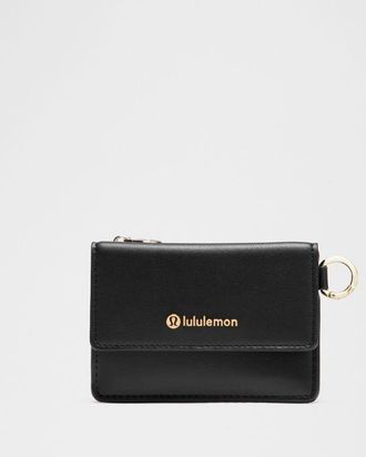 lululemon Leather Alternative Front-Flap Card Case - Noir/Gold