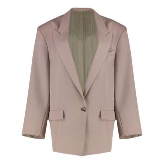 The Attico Einreihige Jacke aus Schurwolle - - Jackets - Damen - Rosa - S