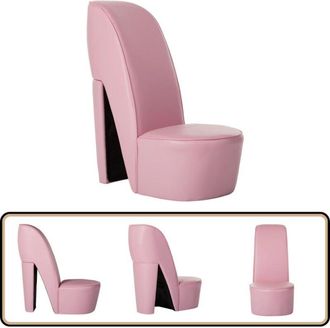 vidaXL Stuhl in Stöckelschuh-Form Rosa Kunstleder - Sitzsack - Designerstuhl - Rosa Stuhl - Lounge Chair - Außergewöhnlicher Stuhl