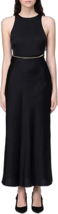 A|X Armani Exchange Robe mi-longue en satin - Femme - Robes - Noir - Taille: 34 FR