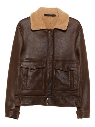 Salvatore Santoro Jacke mit Shearling-Kragen - Braun