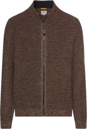 Camel Active Herren Strickjacke aus einem Soften Baumwollmix Dunkelbraun, Menswear-XXL
