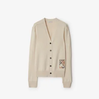 Burberry Cardigan en laine avec étiquette Check, Size: XL