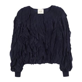 Alysi Bomber &agrave; volants - Femme - Vestes - Bleu - Taille: 36 FR