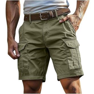 Generic Short cargo tactique pour homme - Serg&eacute; de coton l&eacute;ger avec plusieurs poches pour la randonn&eacute;e, le golf, le travail et les activit&eacute;s de plein air, Ver