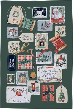 Ulster Weavers Geschirrtuch aus Baumwolle mit Aufschrift Letters to Santa Christmas, Gr&uuml;n