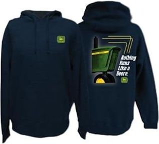 John Deere Sweat à capuche bleu marine avec logo vintage pour adulte, bleu marine, XL