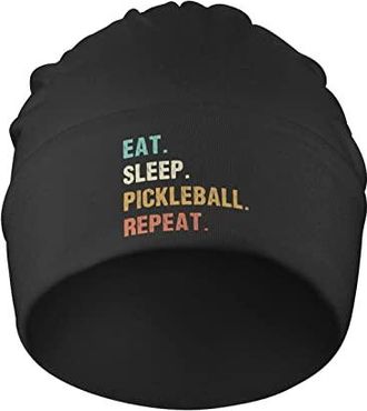 Generic Unisexe Bonnets De Ski Manger, Dormir, Pickleball, Recommencer, Pickleball Dr&ocirc;le Hiver Chapeaux Classique Bonnets Tricot&eacute; Mode Bonnet dhiver pour Cour