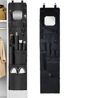 Generic Kleiderhaken Organizer f&uuml;r Schrank - Spiegel Organizer f&uuml;r die T&uuml;r mit Taschen, platzsparend, Haken zum Aufh&auml;ngen f&uuml;r Zubeh&ouml;r f&uuml;r Schlafzimmer, Fitnes