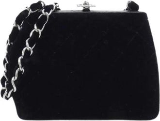 Chanel Pre-owned Sac bandouli&egrave;re en velours - Femme - Pre-owned - Noir - Taille: ONE Size