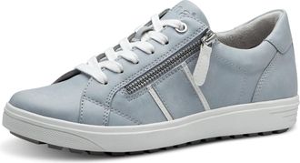 Jana Damen Sneaker flach zum Schnüren mit Reißverschluss, Blau (Himmelblau), 38 EU
