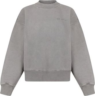 The Attico Femme, Sweatshirts et sweats &agrave; capuche, Gris, Taille: 36 FR Logo Embroidered SweaT-shirt