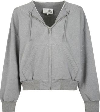 Maison Margiela Femme, Sweatshirts et sweats &agrave; capuche, Gris, Taille: 40 FR Sweat Jacket