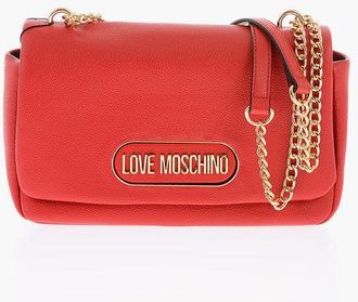 Moschino LOVE Textured Faux Leather Shoulder Bag with Golden Logo size Unica