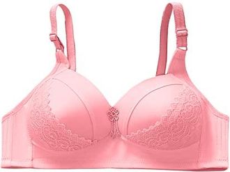 Generic 2026 Soutien-gorge pour femme sans armatures Sous-v&ecirc;tements fins confortables Push Up Side Lace, rose vif, 70