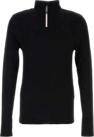 HUGO BOSS Homme, Pulls, Noir, Taille: S Stretch Wool Blend Turtleneck