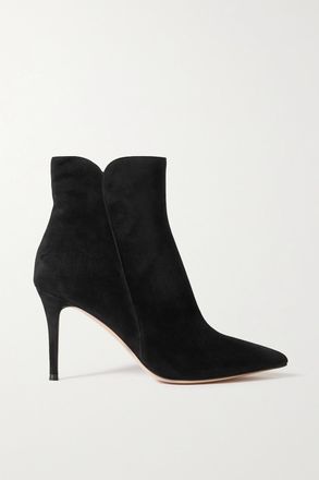 Gianvito Rossi Levy 85 Ankle Boots Aus Veloursleder - Schwarz