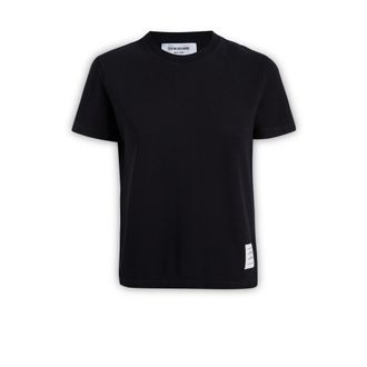 Thom Browne Femme, Tops, Bleu, Taille: 34 FR T-shirt ras du cou en coton