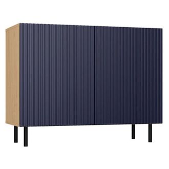 Topeshop Cdf Moderne Kommode Kama 2 Slim Farbe: Artisan Eiche - Dunkelblau Schrank f&uuml;r Dokumente, Kleinigkeiten Ideal f&uuml;r Wohnzimmer, Schlafzimmer