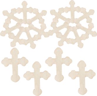 BESPORTBLE 20 St&uuml;ck Teiliges DIY Holzkreuz deko Naturbelassenem Holz Rustikale Geburtstagsparty deko und Mitgebsel zum Kreativen Gestalten Liebevolles Erinnerung