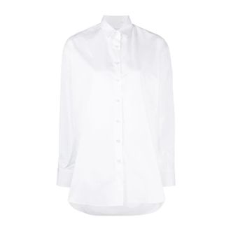 Finamore Wei&szlig;e Baumwoll Langarmhemd - - Blouses & Shirts - Damen - Wei&szlig; - 2XS