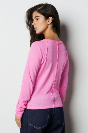 Next Langarmshirt Unvers&auml;umtes Langarm-T-Shirt mit Waschung (1-tlg)