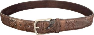 Paolo Vitale Exotischer Leder Patch G&uuml;rtel Handgefertigt - - Accessories - unisex - Braun - 110 CM