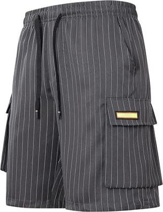 Generic Short athl&eacute;tique l&eacute;ger pour homme - Short dentra&icirc;nement avec poches - Taille &eacute;lastique - Pantalon cargo - Coupe droite - Pantalon de travail extensibl